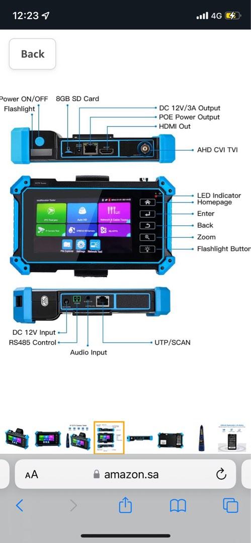 TOMLOV 4k 5 inch 8MP IPC Camera cctv Tester AHD CVI TVI CVBS Analog ...