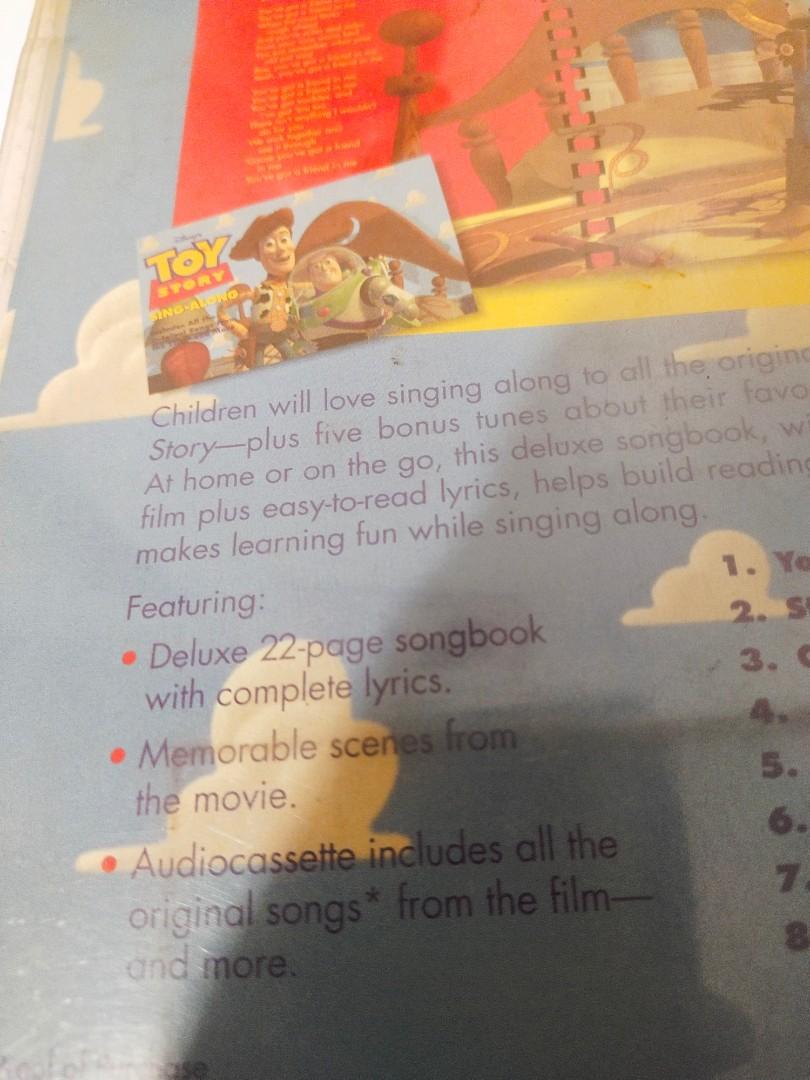 Toy Story 1 Sing-Along Songbook & Audio Cassette tape/1996/USA, Hobbies ...