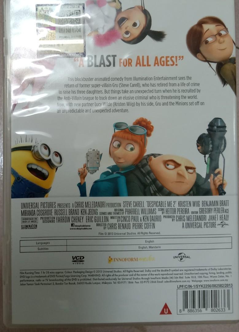 VCD DESPICABLE ME ANIMATION CARTOON MOVIE (Combo 2 album), Hobbies ...