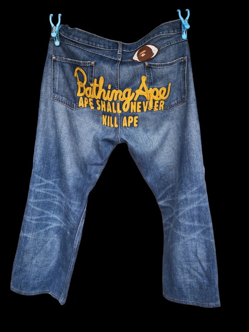 VINTAGE A BATHING APE BAPE JEANS, Men's Fashion, Bottoms, Jeans on ...