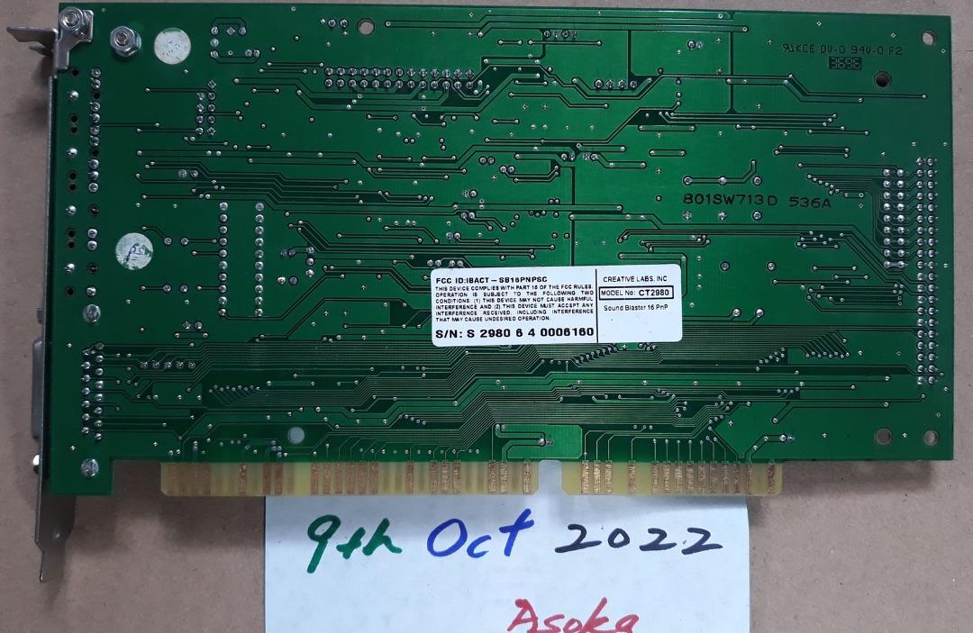 Vintage ISA Sound card, Computers & Tech, Parts & Accessories, Computer ...