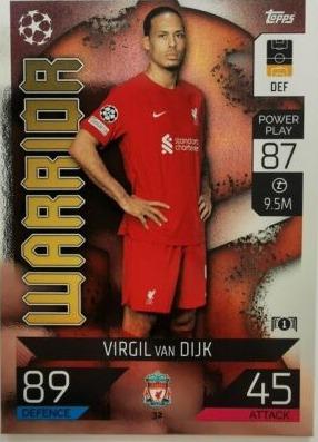 Virgil Van Dijk 2022-23 Match Attax Warrior Card, Hobbies & Toys ...