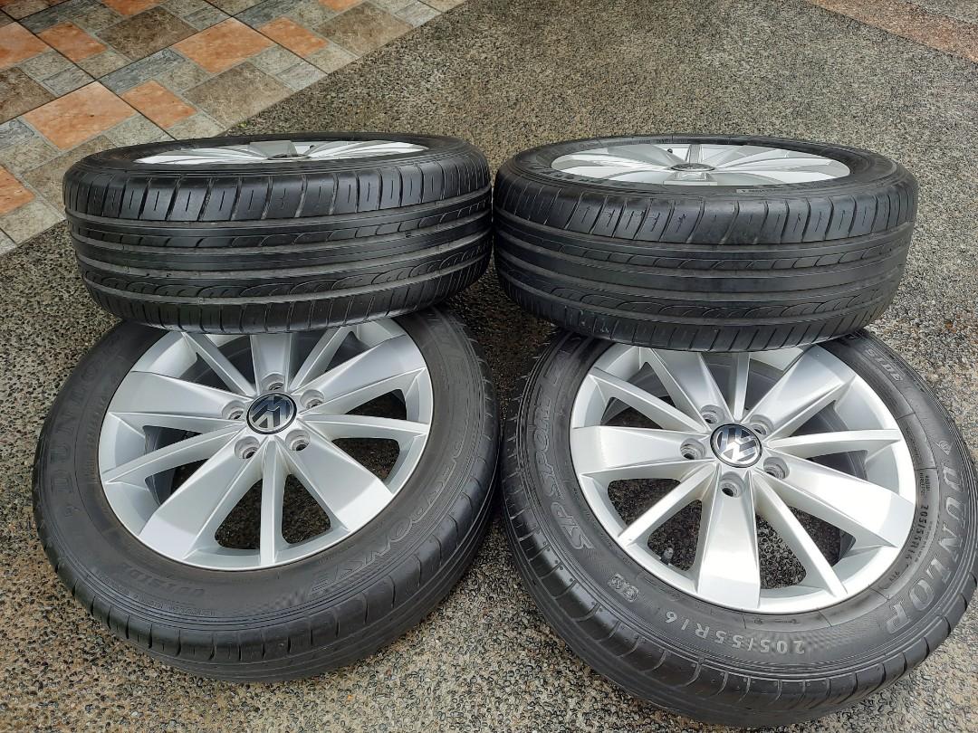 VW R16 mags and tires, Car Parts & Accessories, Mags and Tires on Carousell