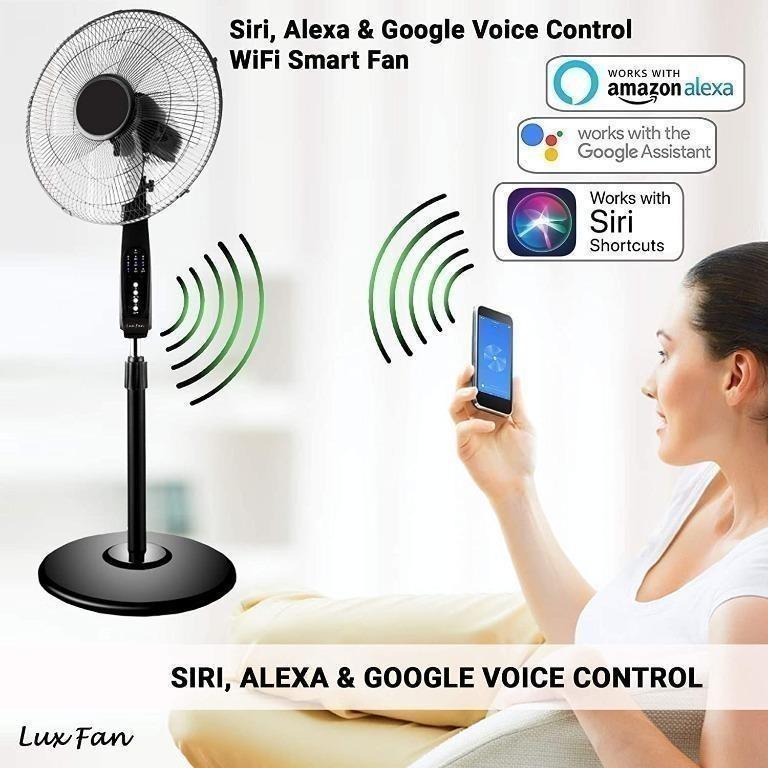 X4601 16INCH Black VOICE ACTIVATED Standing Fan - Smart Cooling Fan, 16 ...