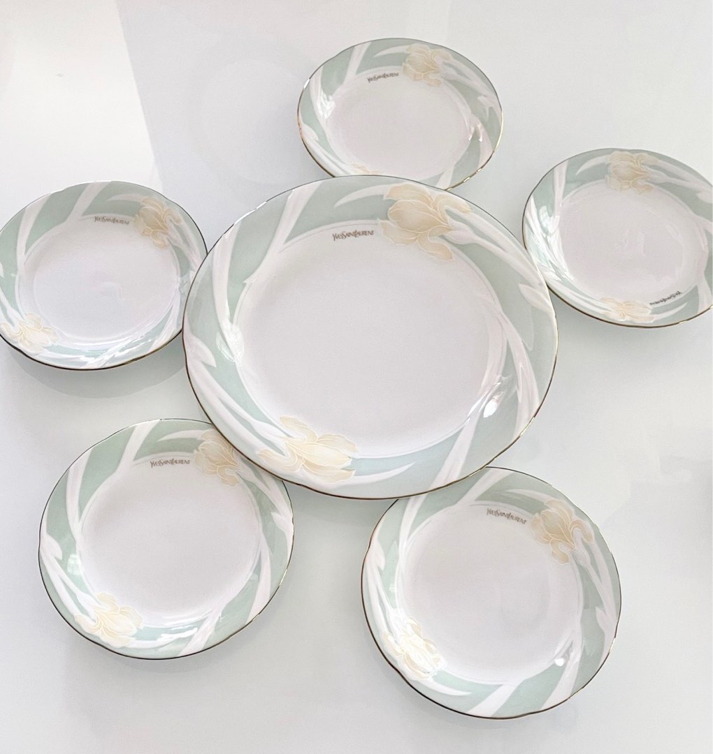 Yves Saint Laurent cake plate set, Furniture & Home Living, Kitchenware ...