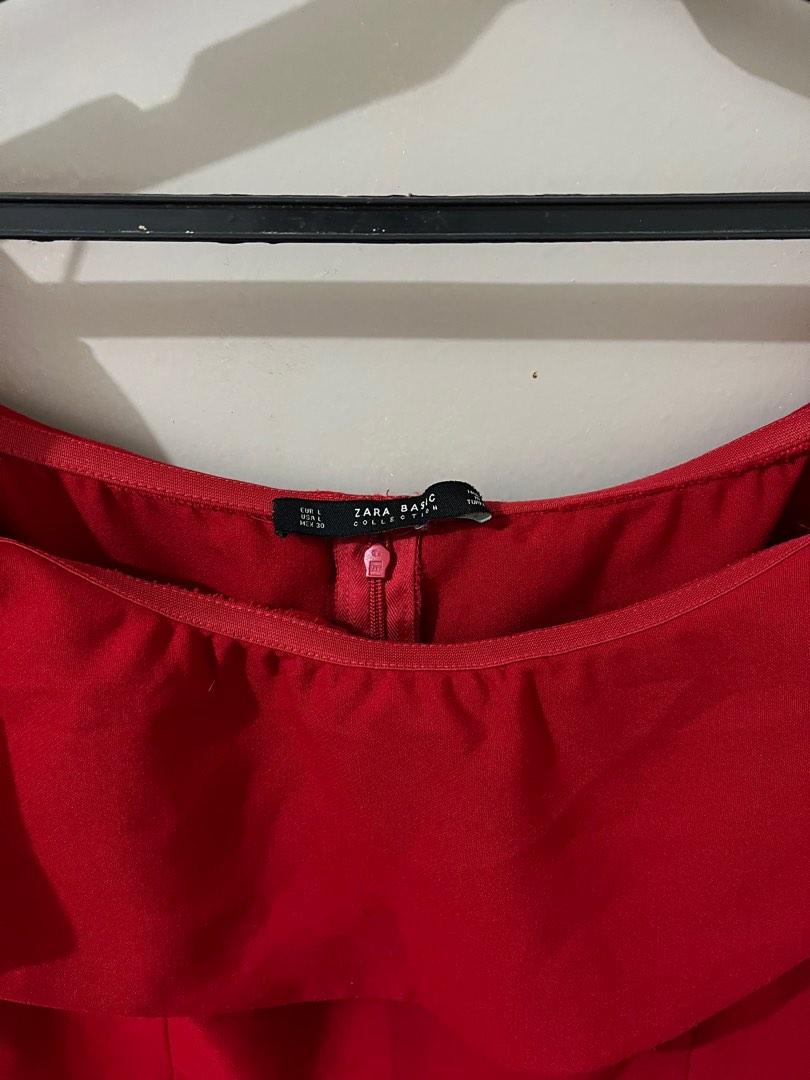 Zara Basic Off Shoulder Red Dress, Women's Fashion, Dresses & Sets ...
