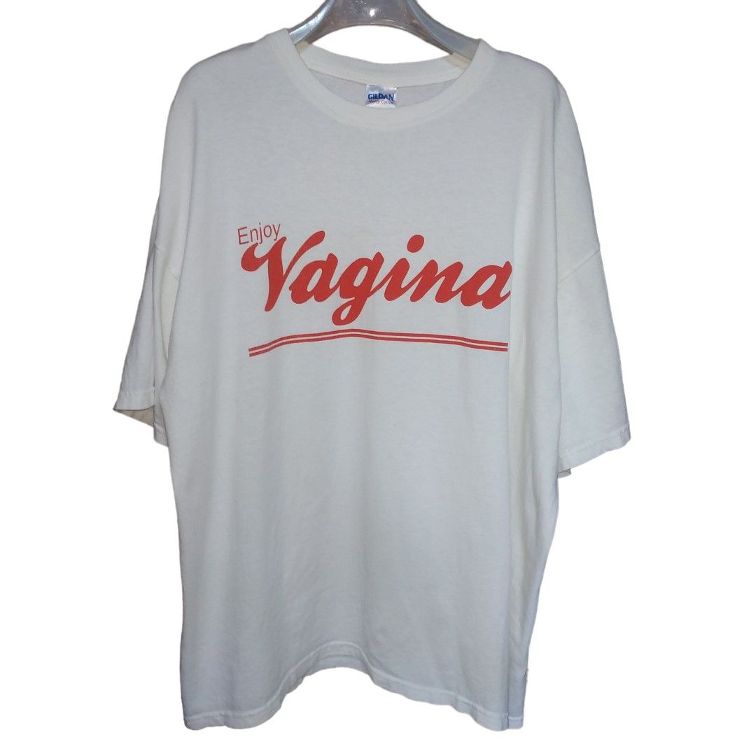 Y2K 00's Enjoy Vagina tee, Men's Fashion, Tops & Sets, Tshirts & Polo Shirts on Carousell