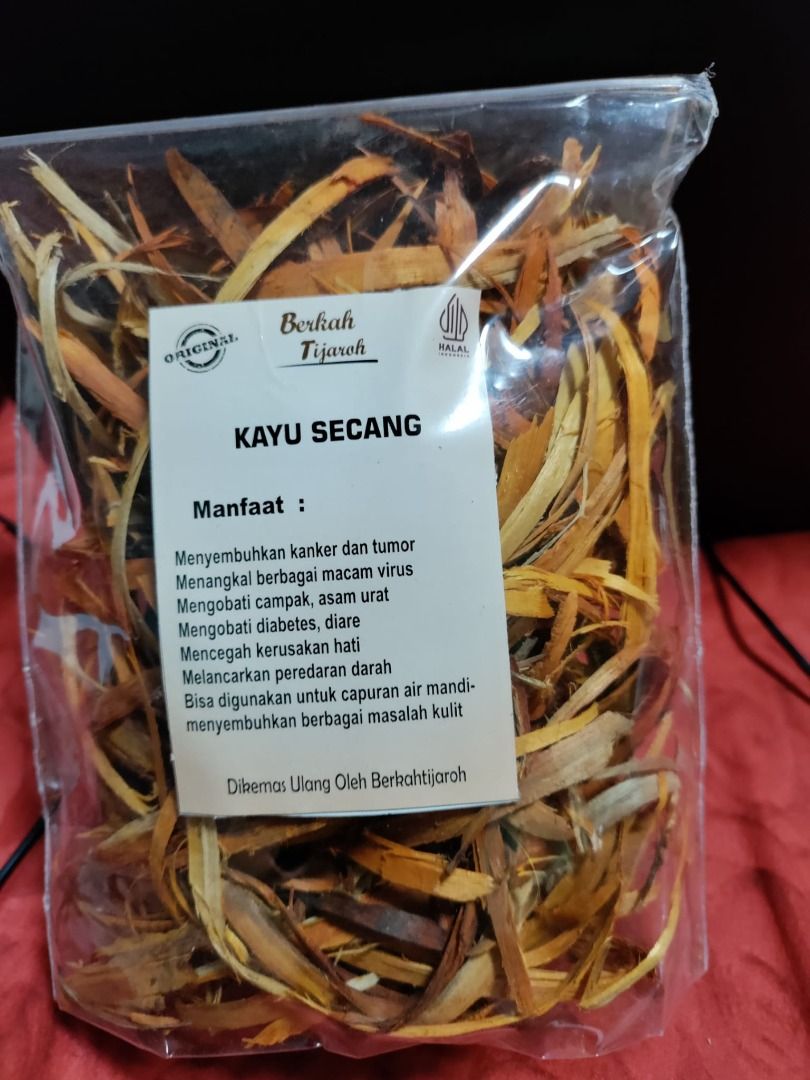 120 GRAM Organic Secang - Dried Wood Caesalpinia Sappan tree For Tea, Health & Nutrition, Health ...