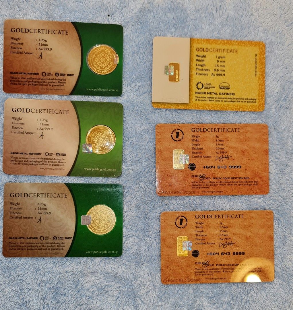 1 Dinar and 1 g Gold Bar and Gold Coin Nadir LBMA Public Gold, Everything Else on Carousell