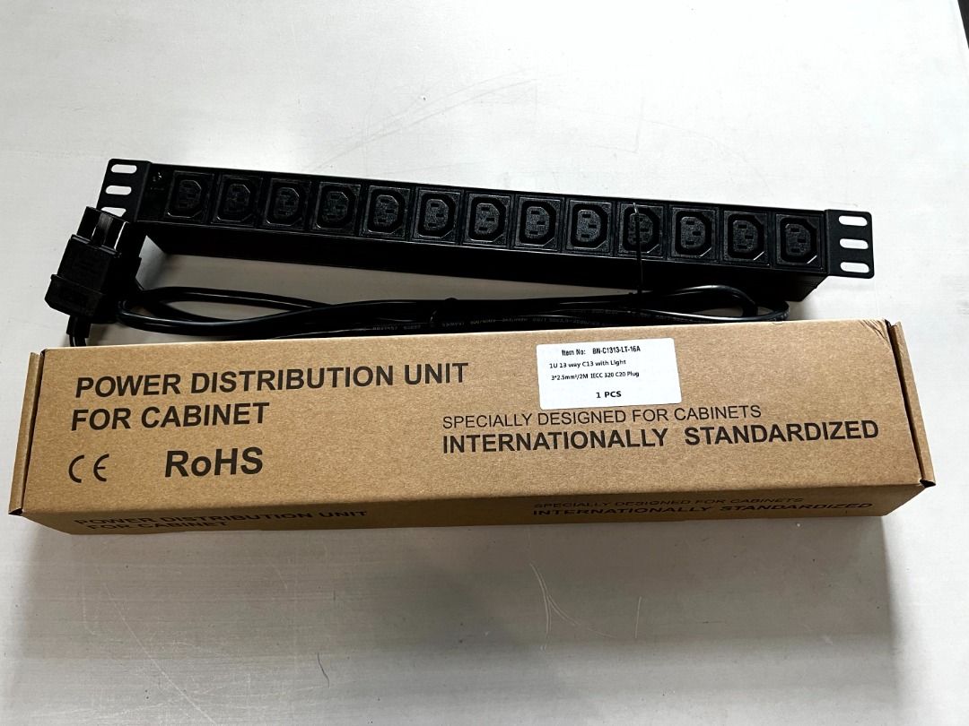 1U 13 Way C13 horizontal PDU with input C20 plug (3KVA to 5KVA UPS ...
