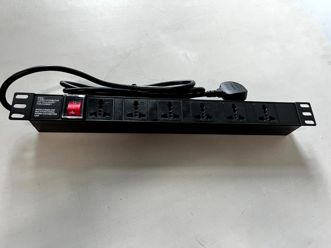 1U 6 Way Multi-functional 10A Jack horizontal PDU with input 13A UK ...