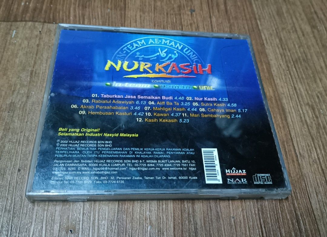 CD NUR KASIH @2002 Hijjaz Record SDN BHD.., Hobbies & Toys, Music ...