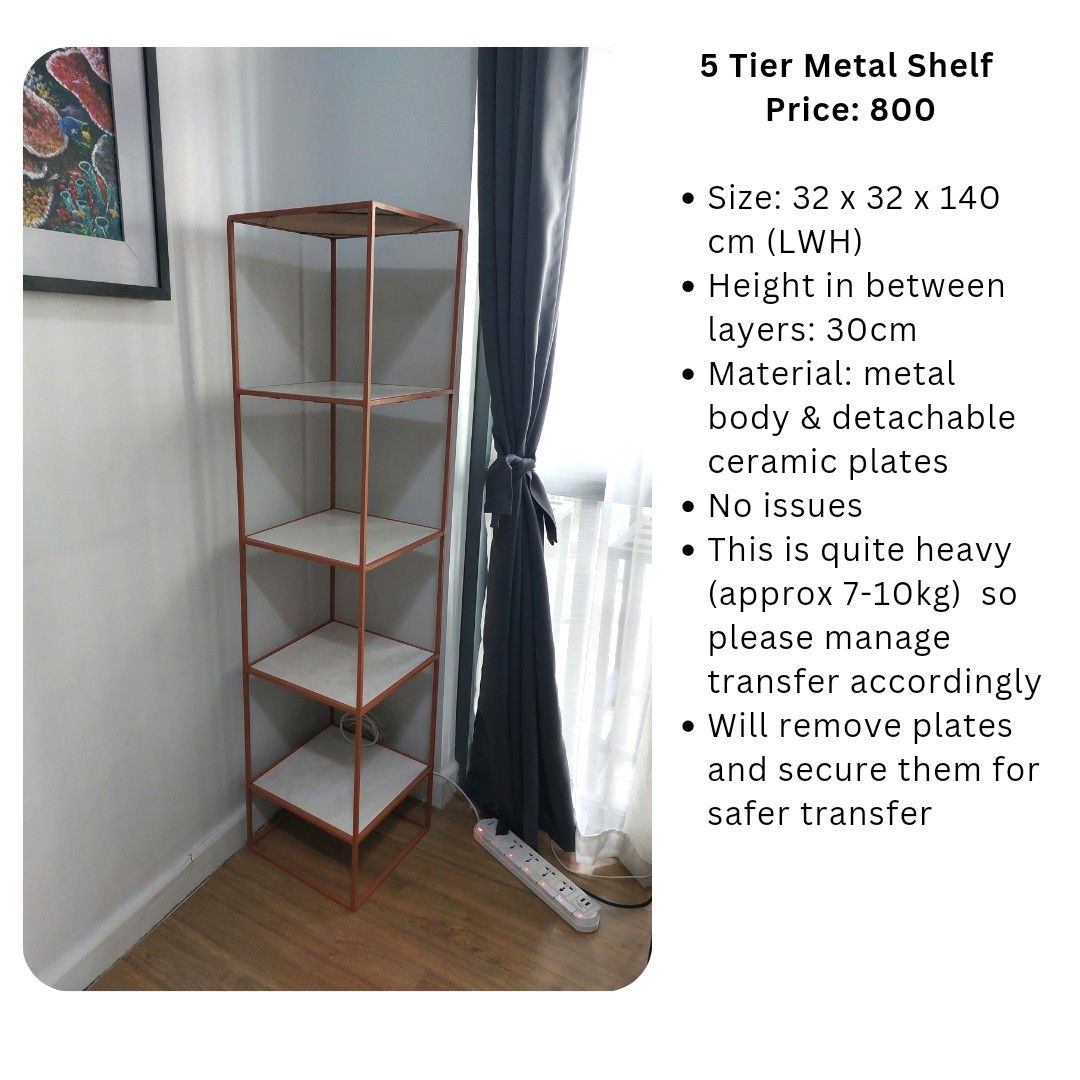 5 Tier Metal Shelf, Furniture & Home Living, Furniture, Shelves ...