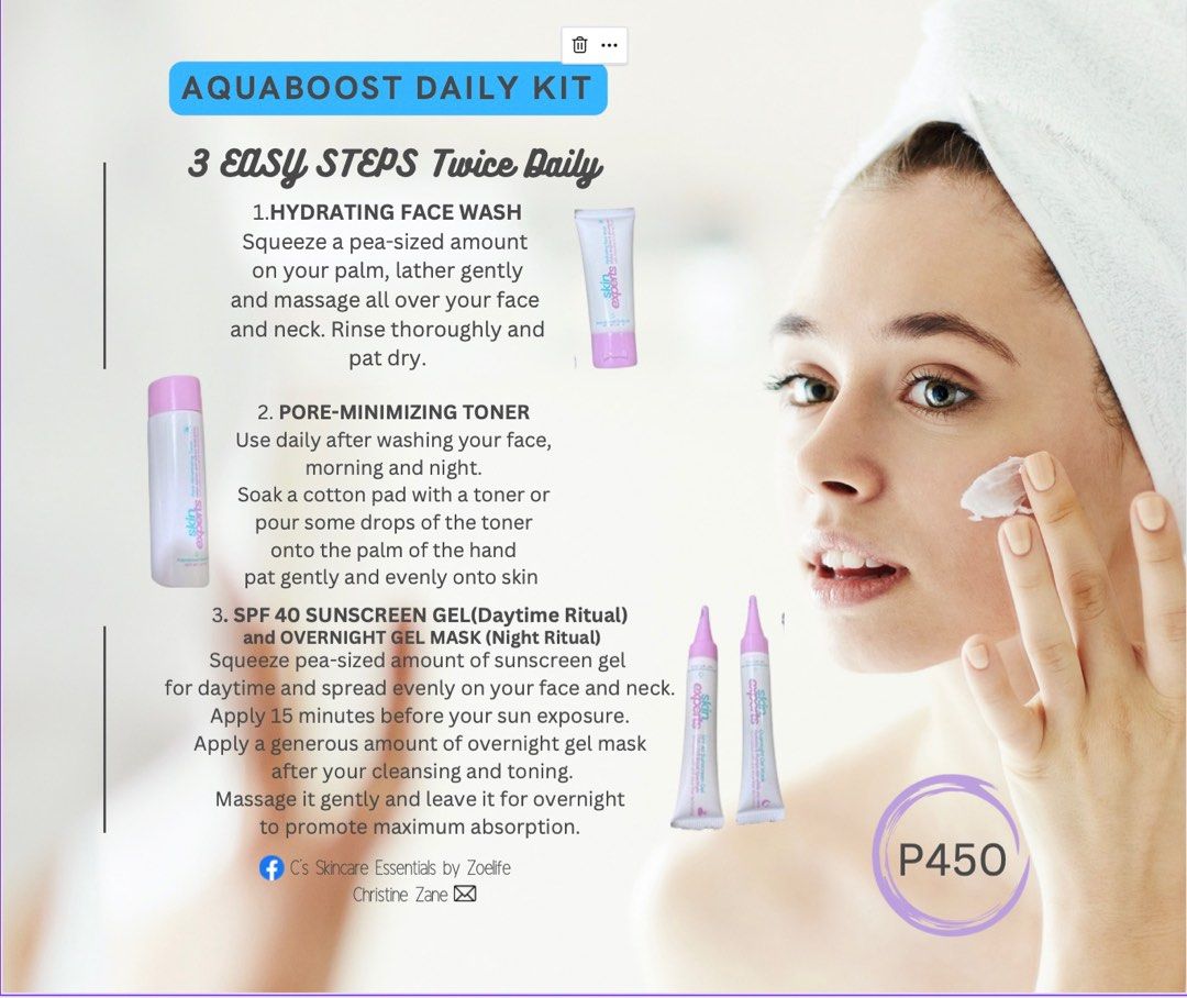 AQUABOOST DAILY KIT, Beauty & Personal Care, Face, Face Care on Carousell
