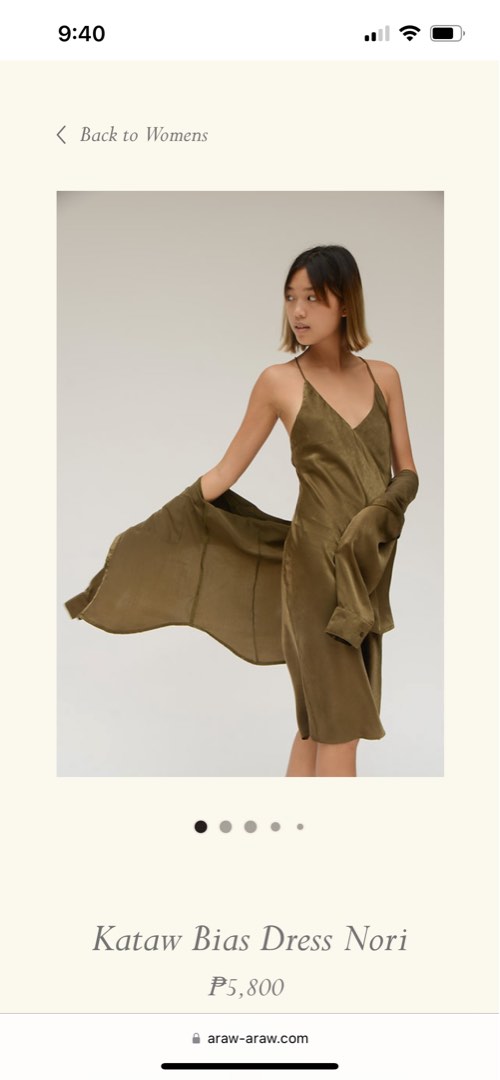 Araw kataw bias dress in nori S, Women's Fashion, Dresses & Sets ...