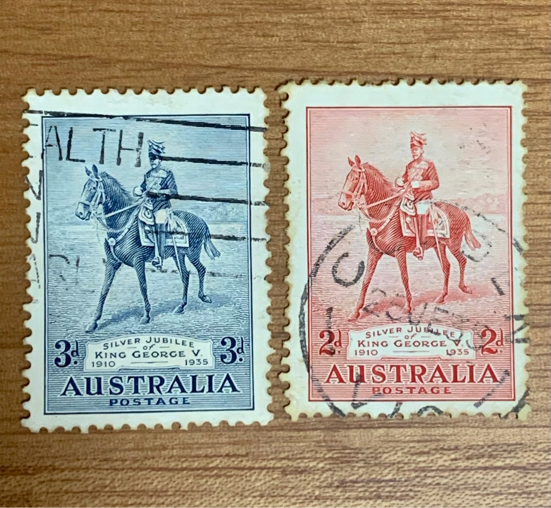 Australia stamp 1935 King George jubilee - king on horse, Hobbies ...