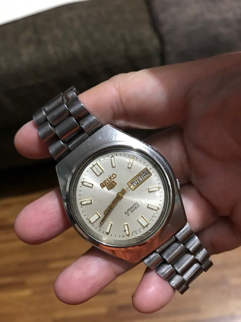 Authentic Seiko 5 Automatic Vintage Mens Watch 21 Jewels, Men's Fashion ...
