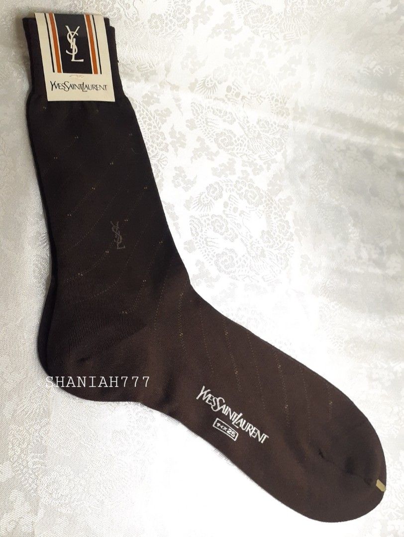 Authentic YSL Yves Saint Laurent Chaussettes Men's Socks Brown, Men's ...