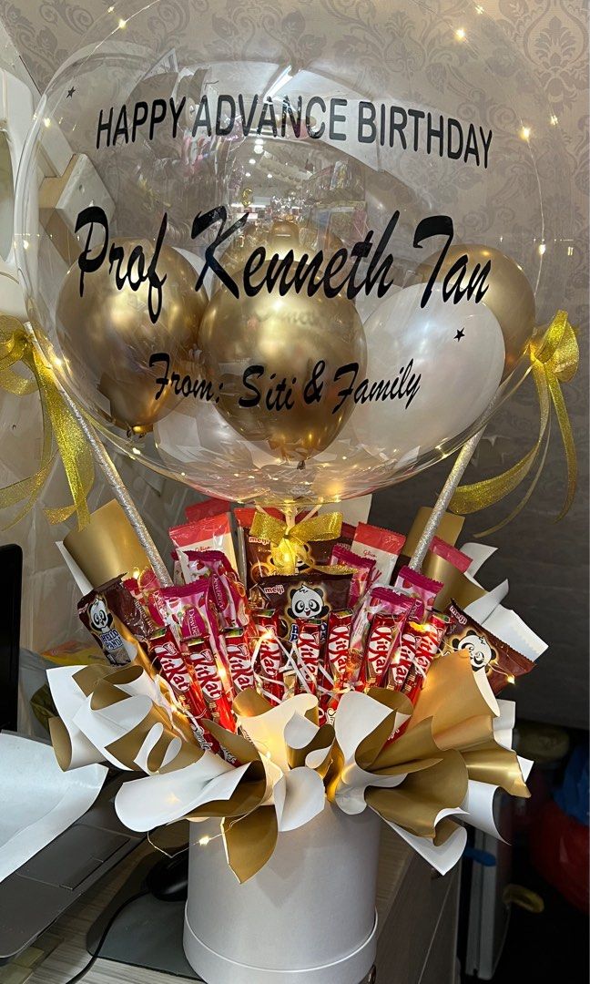 Birthday balloons with snacks, Hobbies & Toys, Stationery & Craft ...