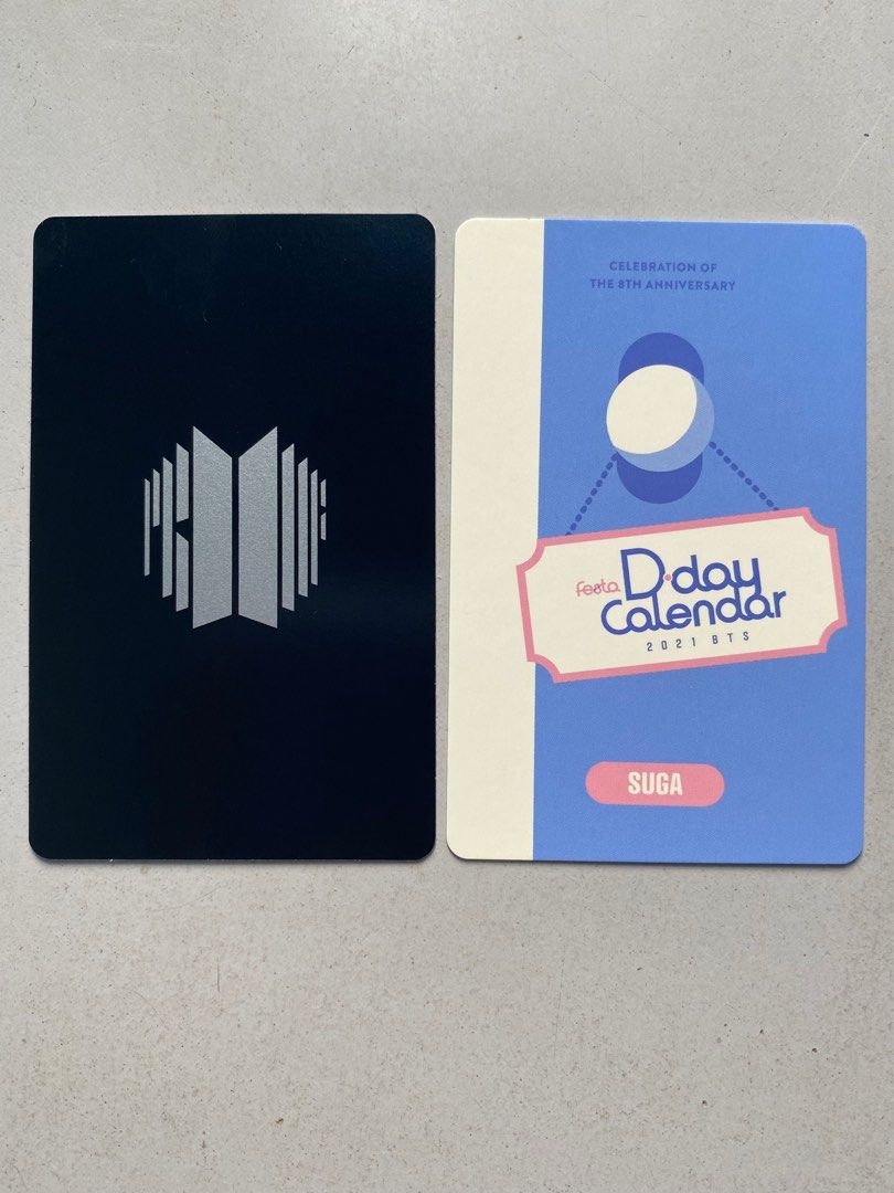 BTS PHOTOCARD YOONGI FESTA DDAY CALENDAR PC AND PROOF STANDARD NRPC ...
