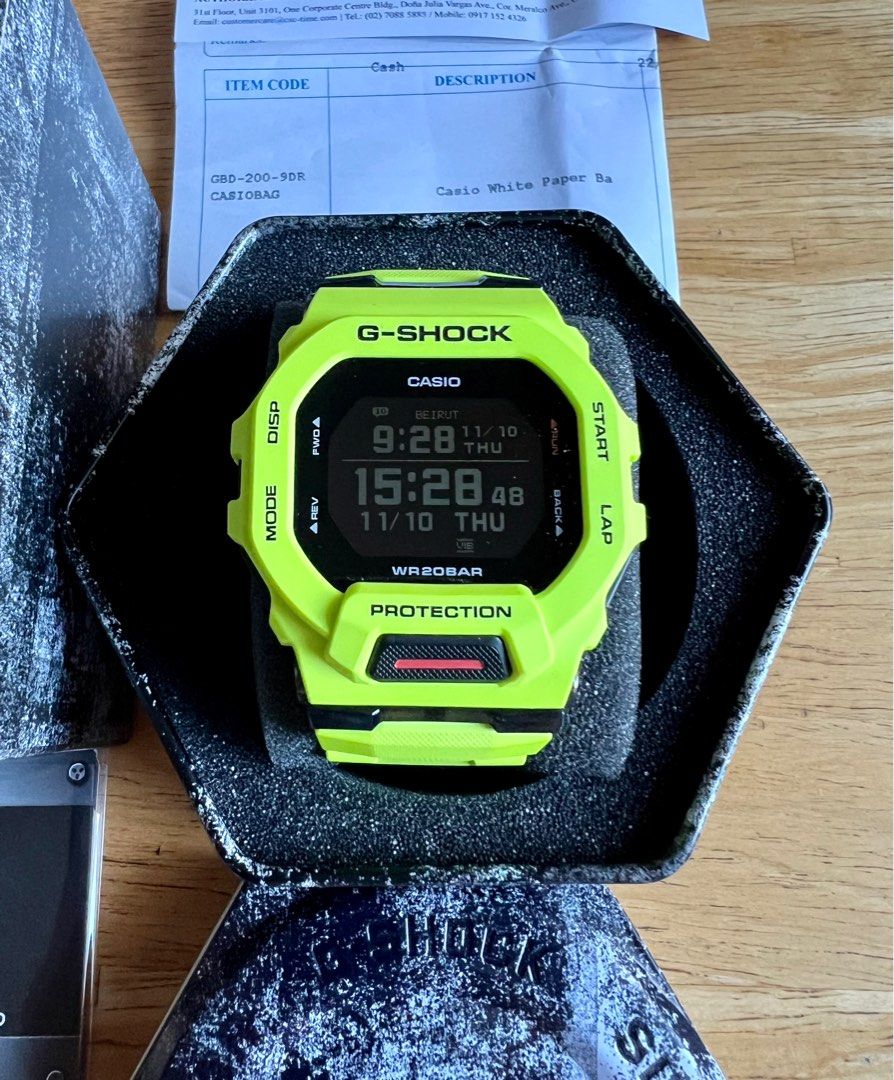 Casio G-Shock (GBD-200-9DR) Resin Strap 200 Meter Bluetooth World Time Watch, Men's Fashion ...