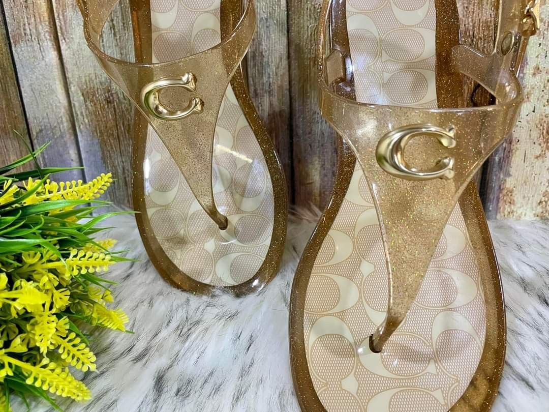 Coach Natalee Jelly Sandals - 7, Women's Fashion, Footwear, Flats ...