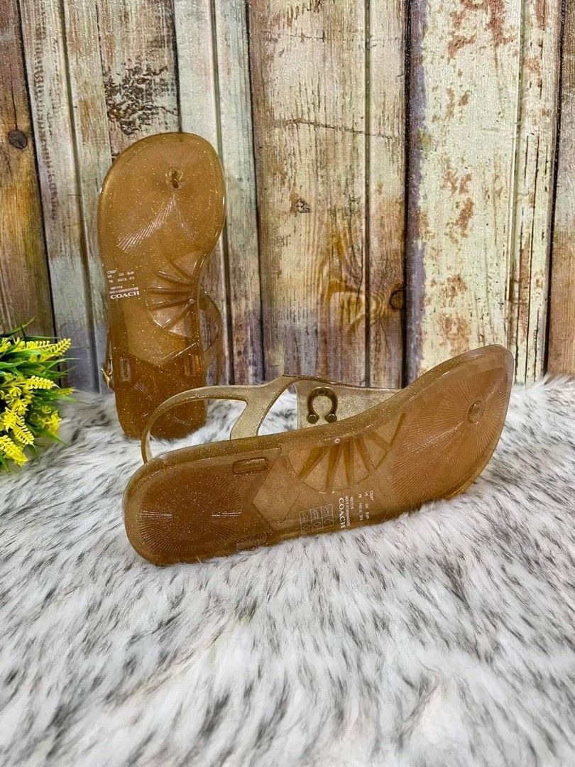 Coach Natalee Jelly Sandals - 7, Women's Fashion, Footwear, Flats ...