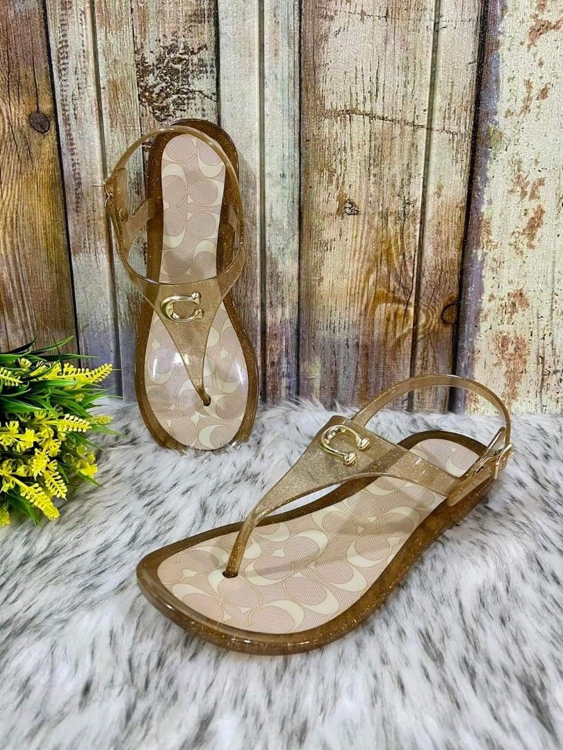 Coach Natalee Jelly Sandals - 7, Women's Fashion, Footwear, Flats ...