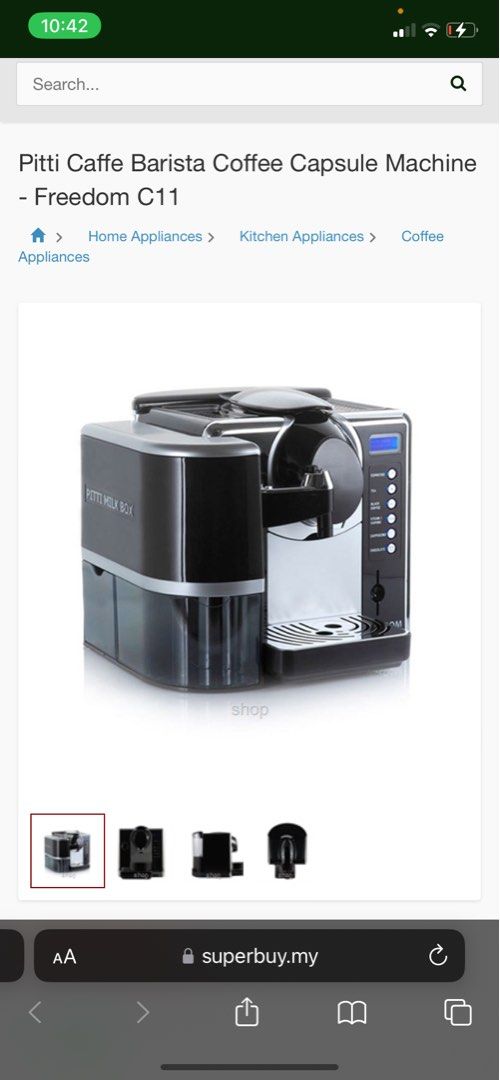 Coffee Machine - Pitti Caffe Barista Coffee Capsule Machine - Freedom ...