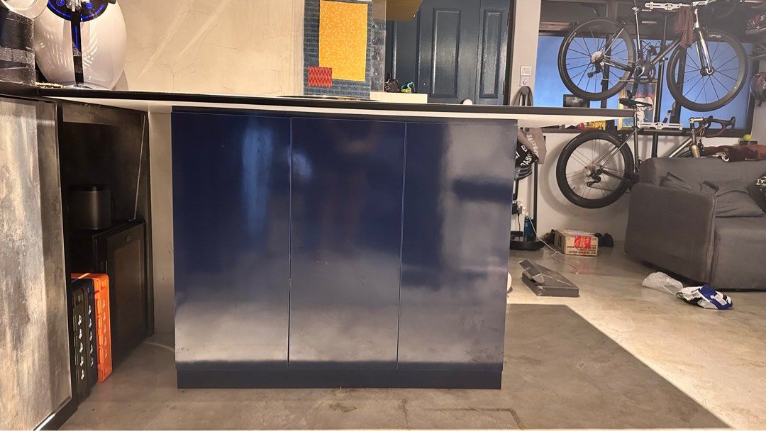 Custom made island counter table top with storage bar tabletop ...