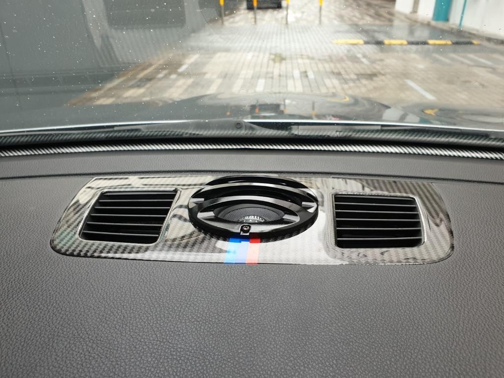Dashboard Centre Speaker Cover With Carbon Fiber Trim And Round Metal ...
