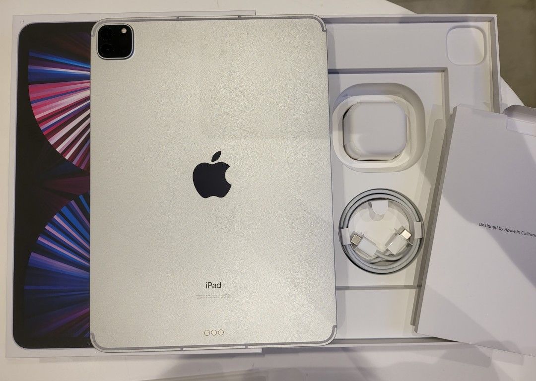 Demo Ipad Pro 11" 3rd Gen Silver 2021 Cellular (5G) full box, Mobile ...