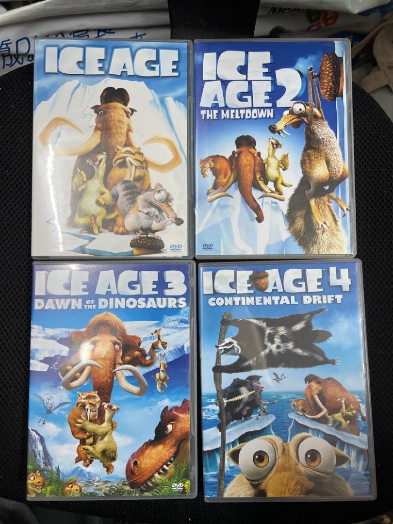 DVD 7009 冰河世紀 Ice Age 1-4集, 興趣及遊戲, 音樂、樂器 & 配件, 音樂與媒體 - CD 及 DVD - Carousell