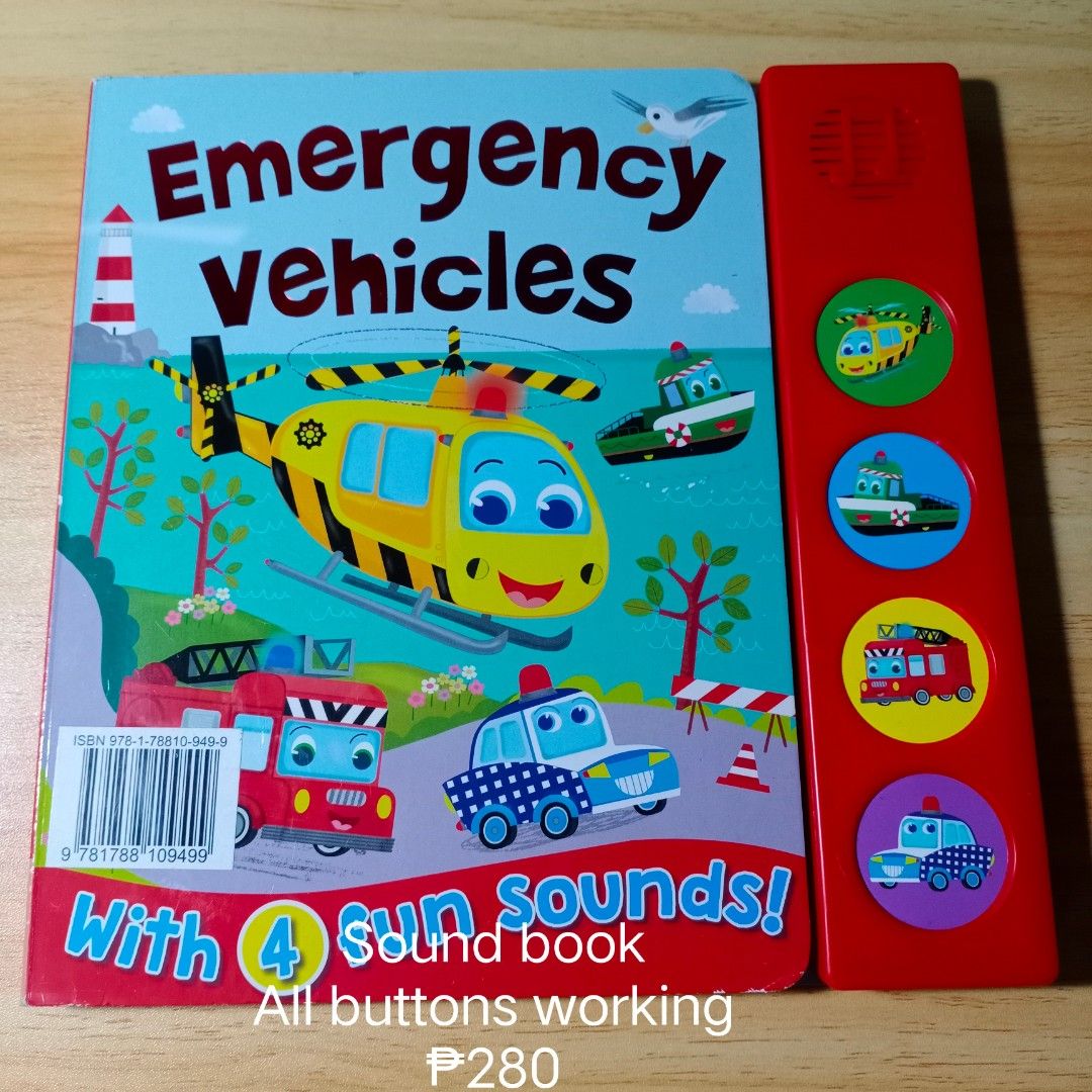 Emergency Vehicles Sound Book, Hobbies & Toys, Books & Magazines ...