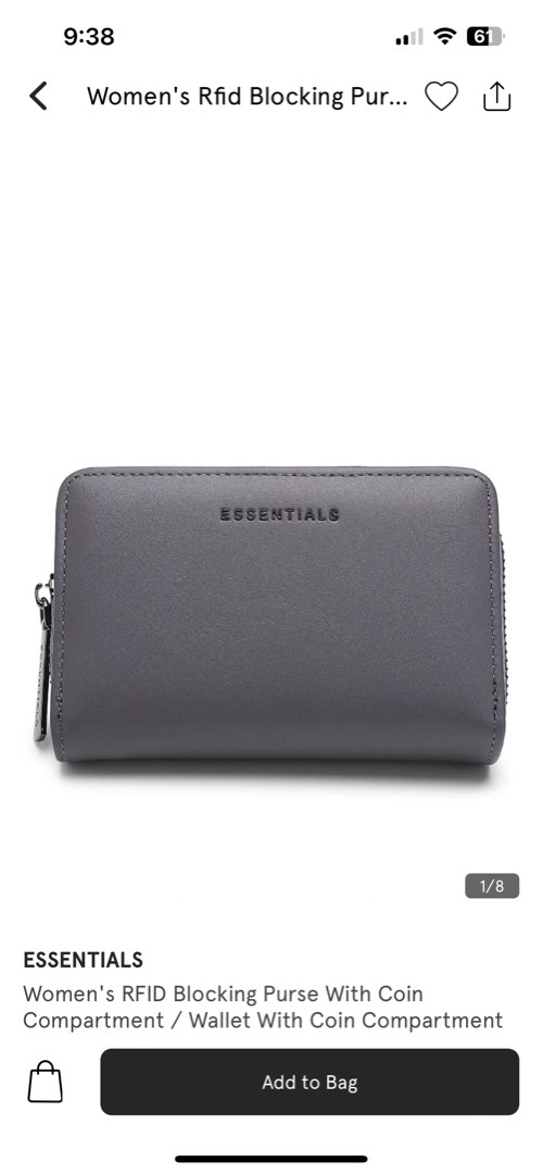 ESSENTIALS Wallet with coin compartment, Women's Fashion, Bags ...