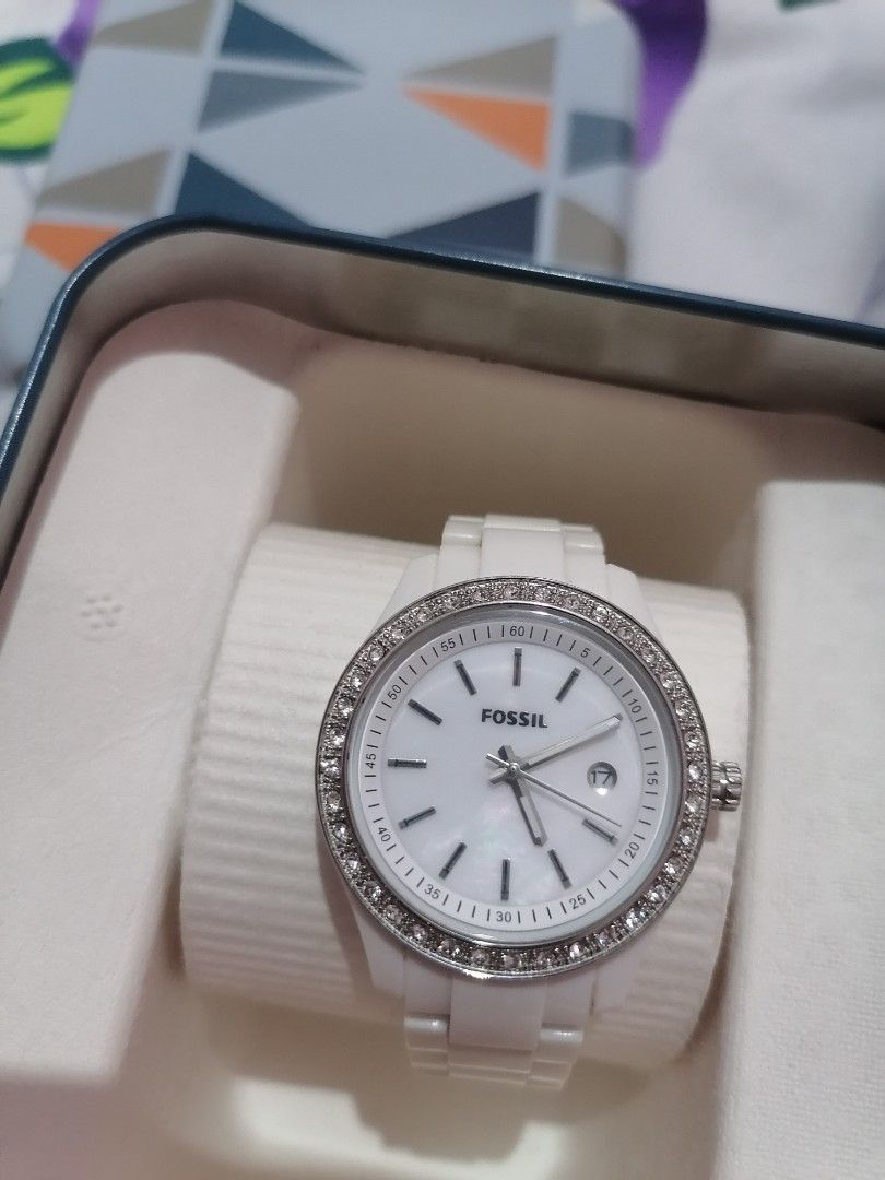 Fossil ceramic watch, Women's Fashion, Watches & Accessories, Watches ...