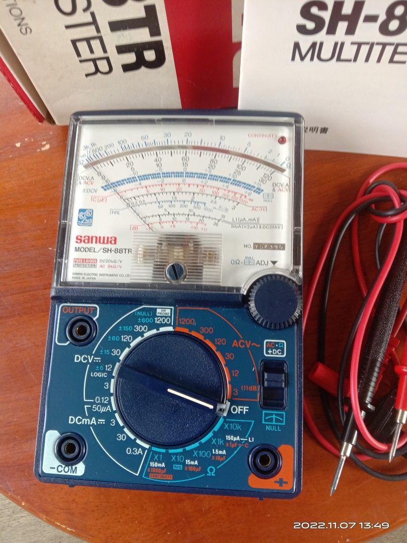 Genuine Sanwa analog multitester model SH-88TR Japan made with box ...