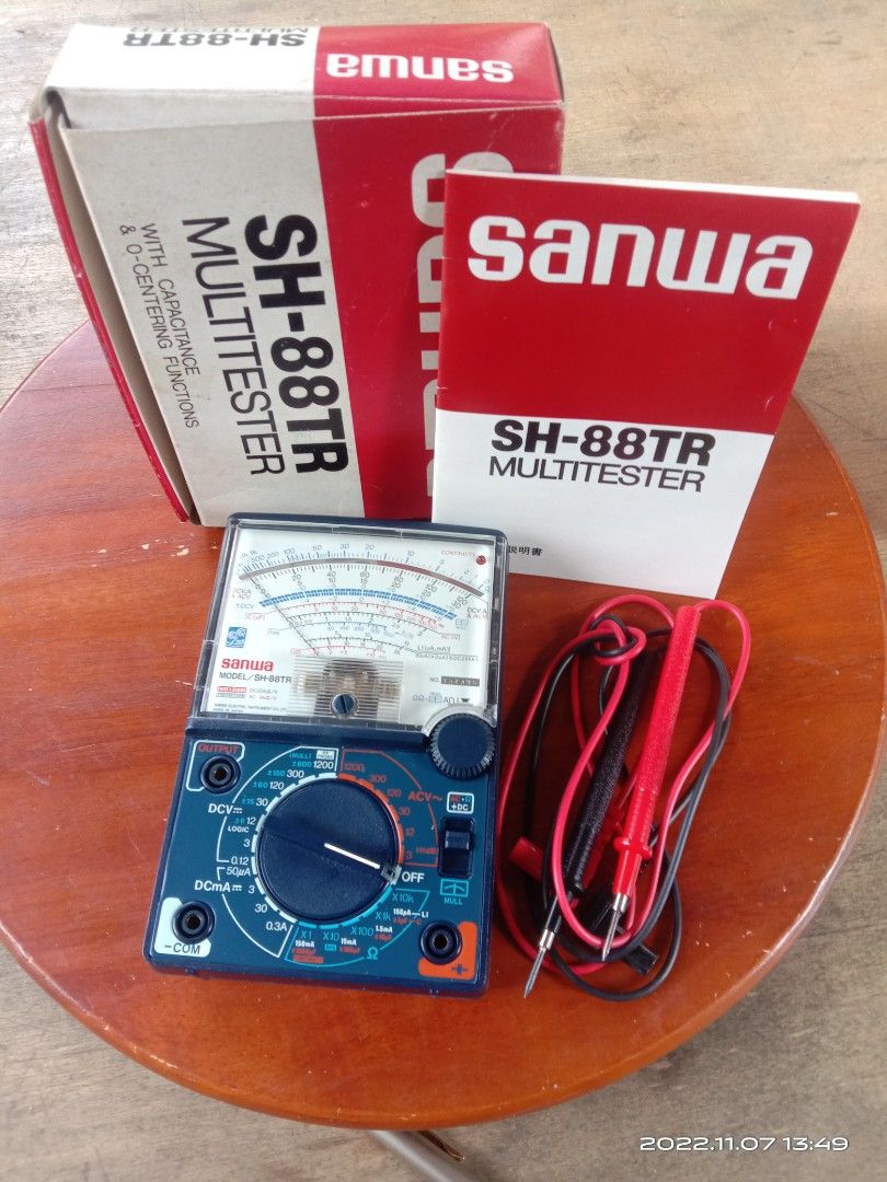 Genuine Sanwa analog multitester model SH-88TR Japan made with box ...