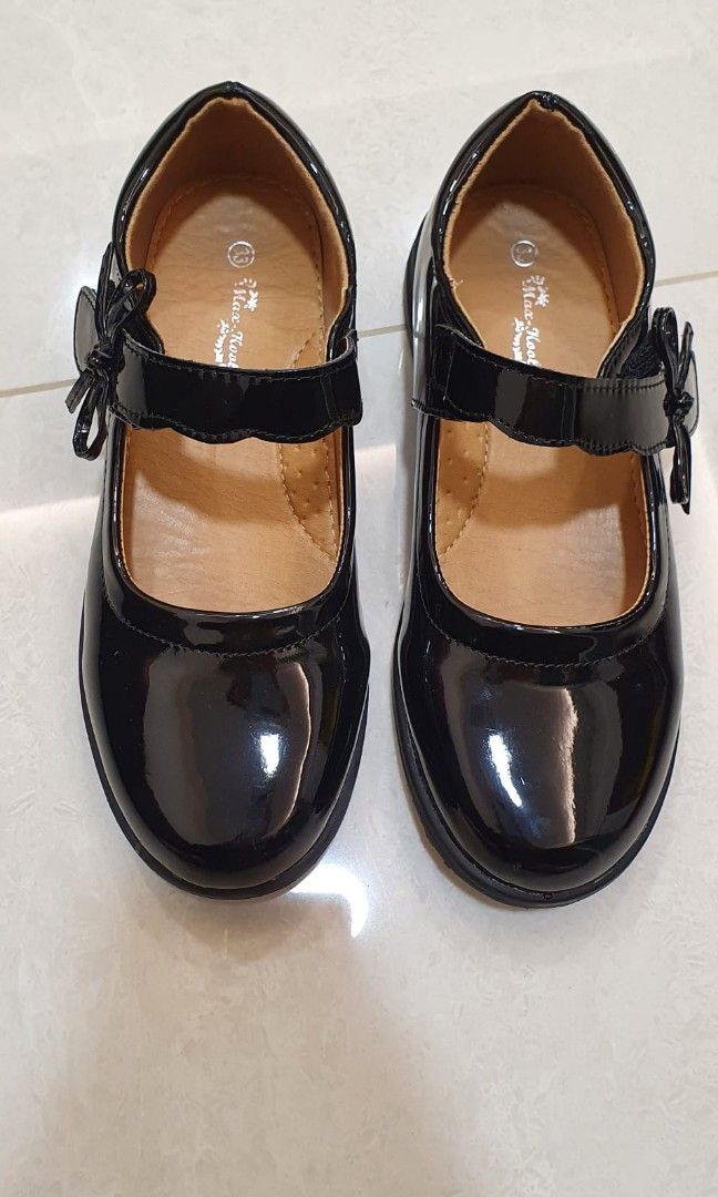 Girls Black Shoes - used once, Babies & Kids, Babies & Kids Fashion on ...