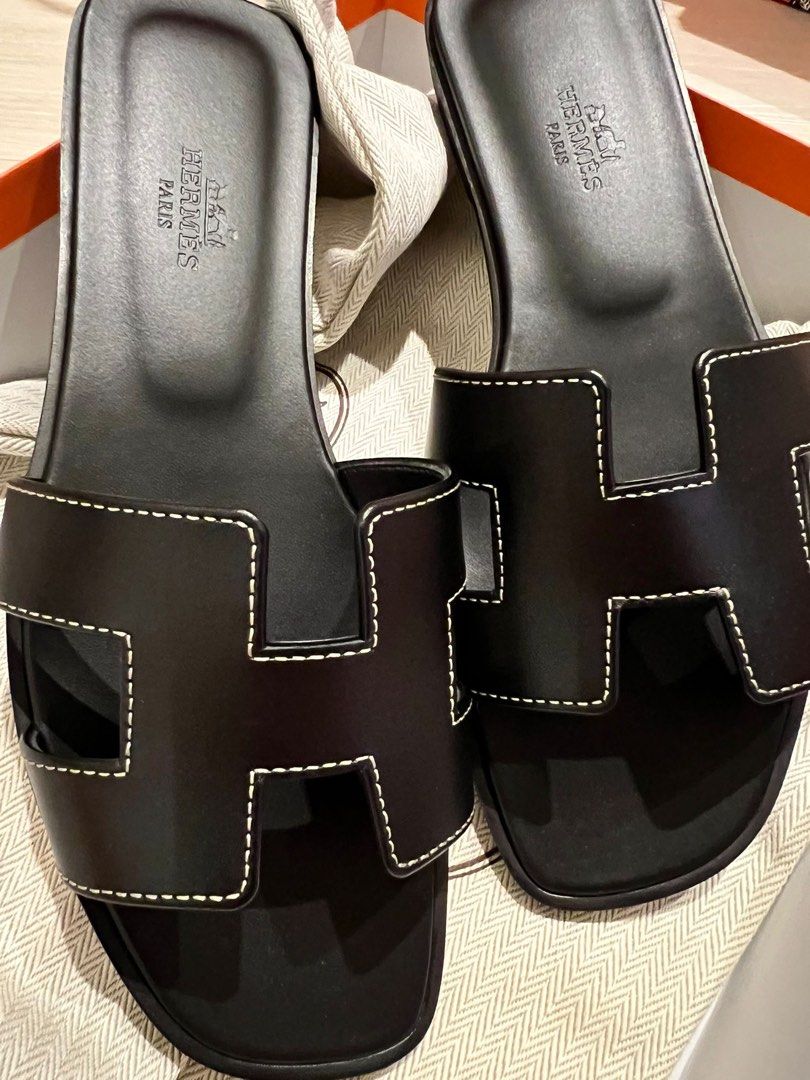 Hermes black oran, Luxury, Sneakers & Footwear on Carousell