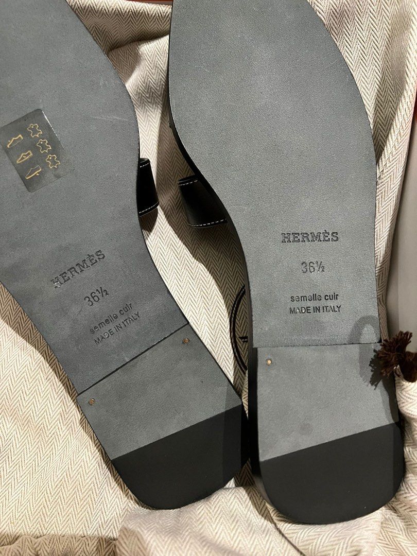 Hermes black oran, Luxury, Sneakers & Footwear on Carousell