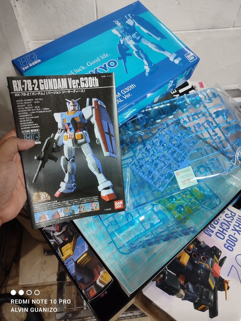 HGUC 1/144 RX-78-2 Gundam G30th Sankyo Original Clear Blue With Golf Balls, Hobbies & Toys, Toys ...