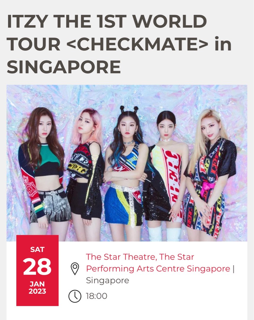 (HTB) ITZY checkmate world tour singapore, Tickets & Vouchers, Event ...