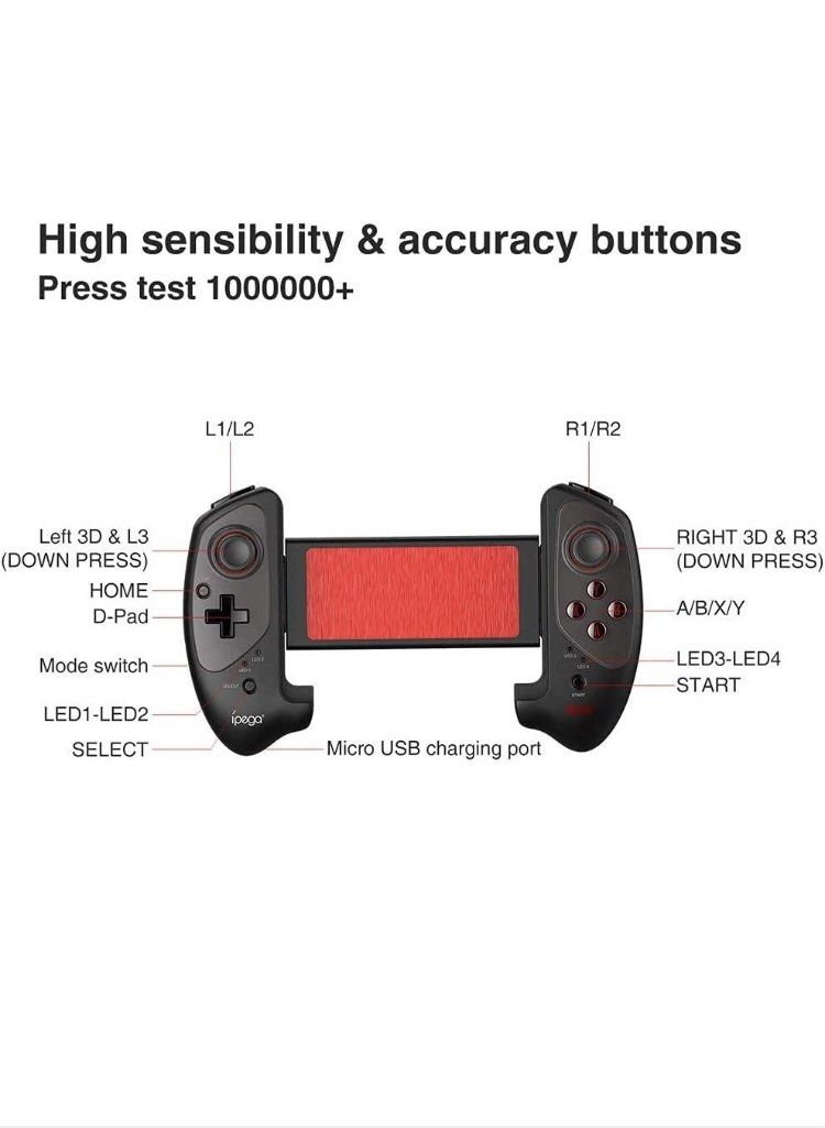 IOS Android Windows PC Smart TV Game Controller Joystick Gamepad Custom Key Mapping Telescopic ...