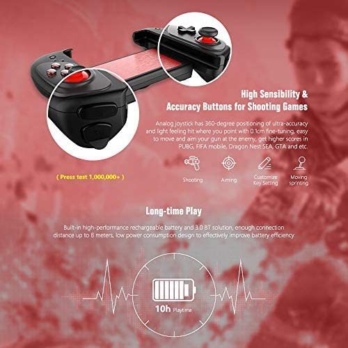 IOS Android Windows PC Smart TV Game Controller Joystick Gamepad Custom Key Mapping Telescopic ...