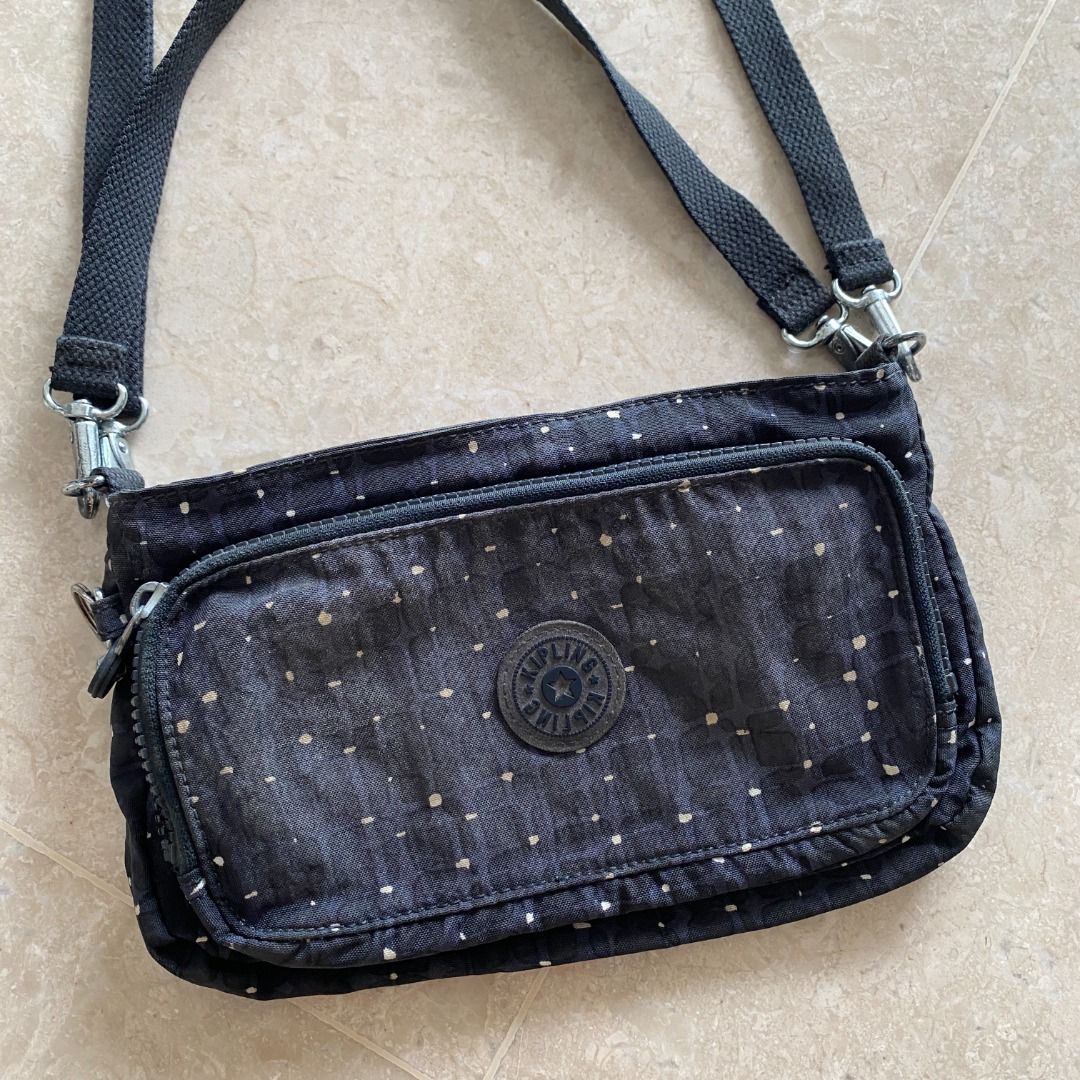 Kipling Black Polka Dot Abanu Mini Crossbody Bag, Women's Fashion, Bags ...