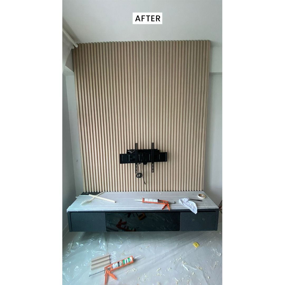 KOREA MIGA Wood Wall Fluted Panel / Home Decoration / Wainscoting ...