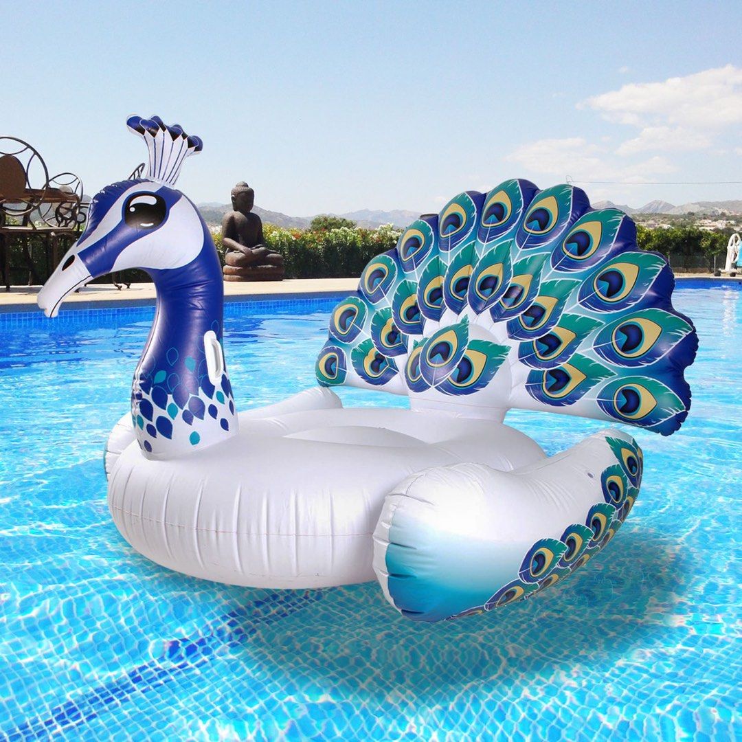 Large peacock Inflatable pool float with pump, Hobbies & Toys, Toys ...