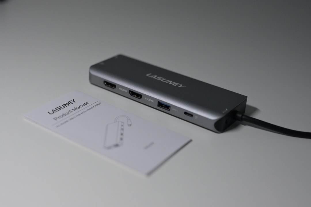 Lasuney Triple Display 13 in 1 USB-C Hub: HDMI x2, DisplayPort x1, Type-C PD3.0 x1, Mic/Audio x1 ...