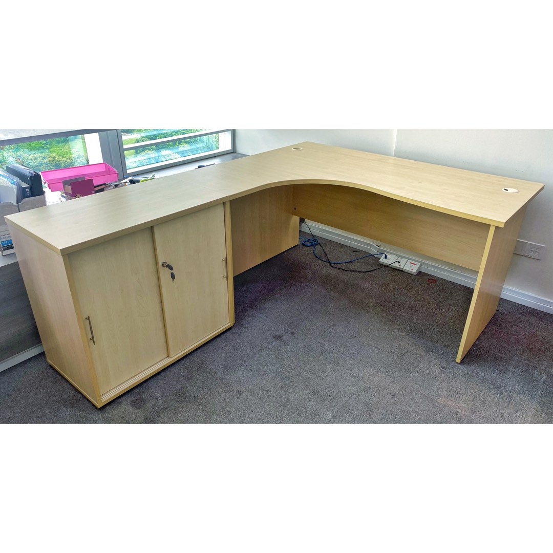 Moving out sale! Like New: Office L Shape working desk, Furniture ...
